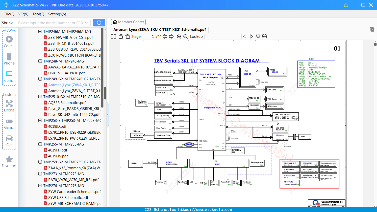 Laptop ACER Antman_Lynx (Z8VA_SKU_C TEST_X32) Schematic - XZZ Schematics