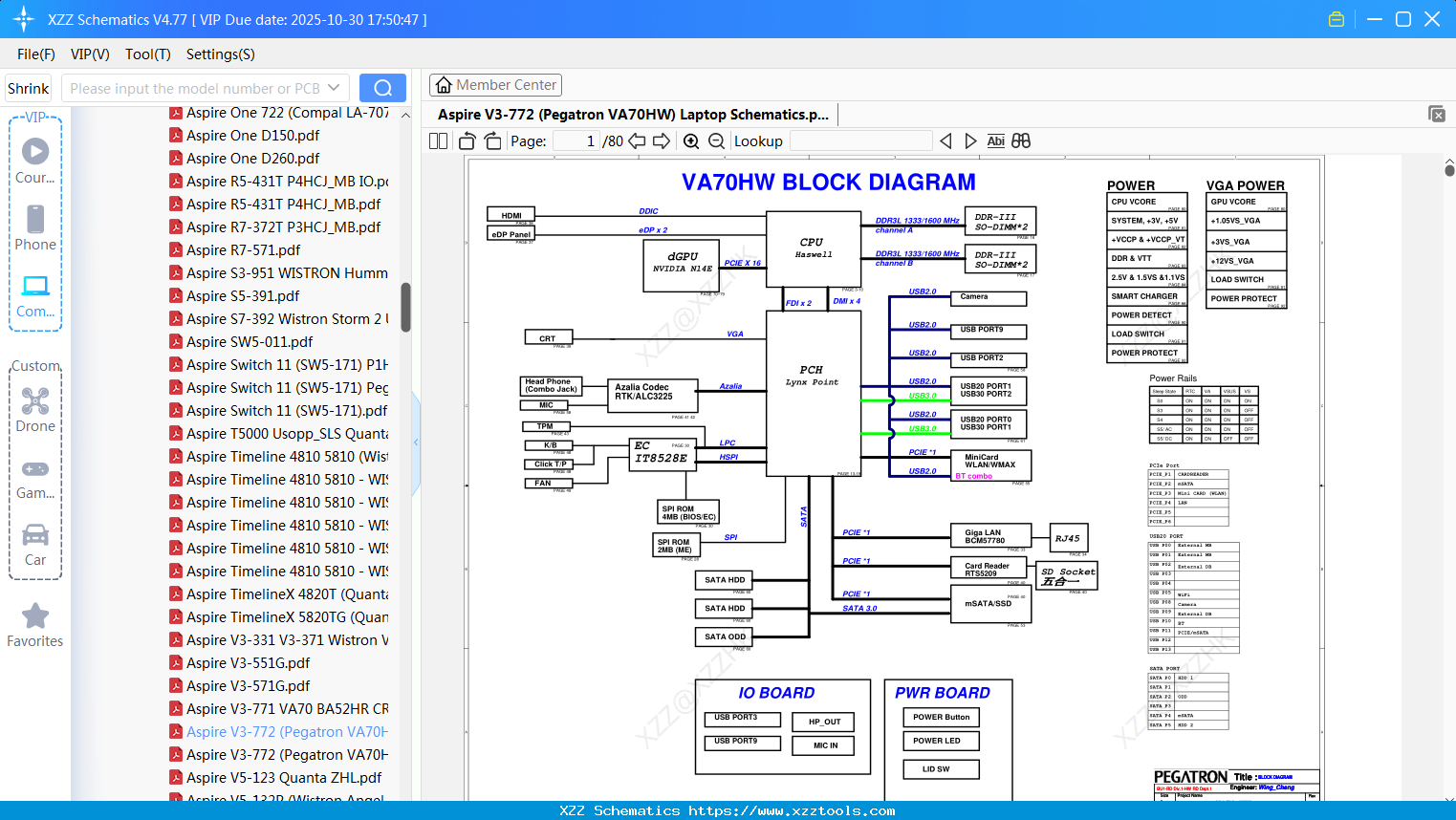 Laptop ACER Aspire V3-772 (Pegatron VA70HW) Laptop Schematics - XZZ ...