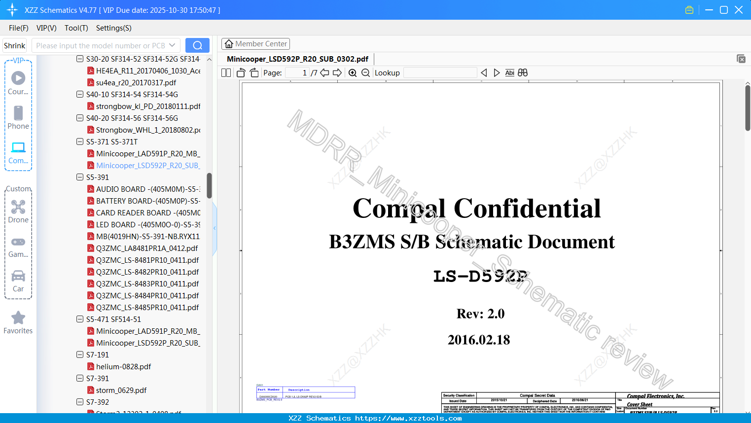 Laptop ACER Minicooper_LSD592P_R20_SUB_0302 - XZZ Schematics
