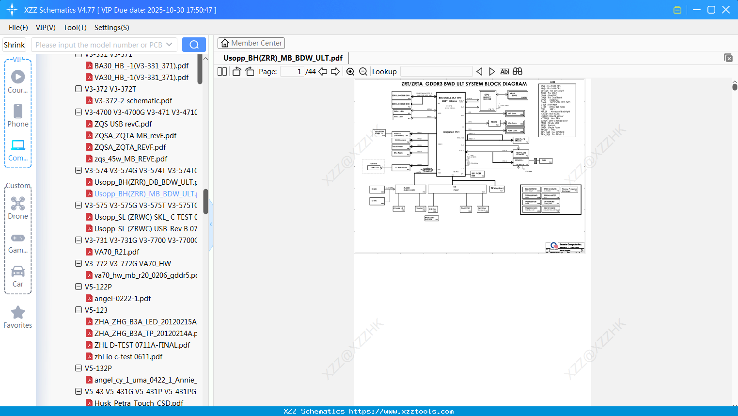 Laptop ACER Usopp_BH(ZRR)_MB_BDW_ULT - XZZ Schematics