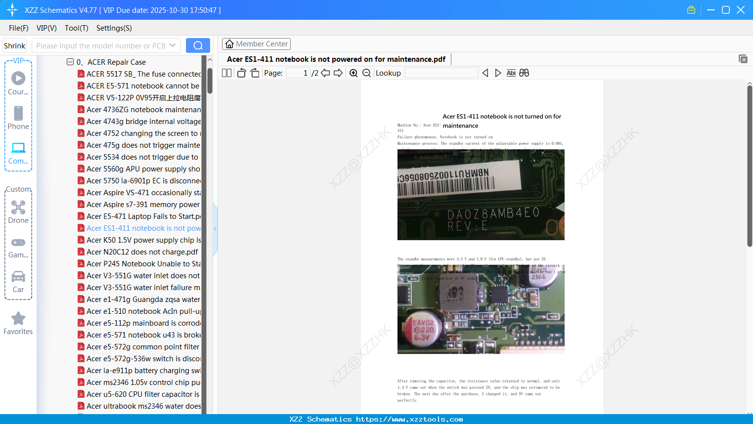 Laptop Acer ES1-411 Notebook Is Not Powered On For Maintenance - XZZ ...