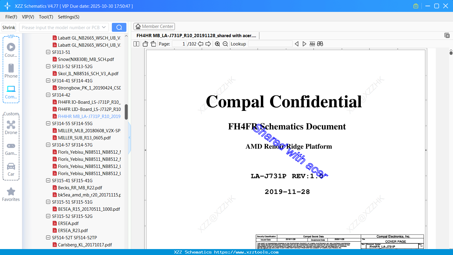 Laptop FH4HR MB_LA-J731P_R10_20191128_shared With Acer - XZZ Schematics