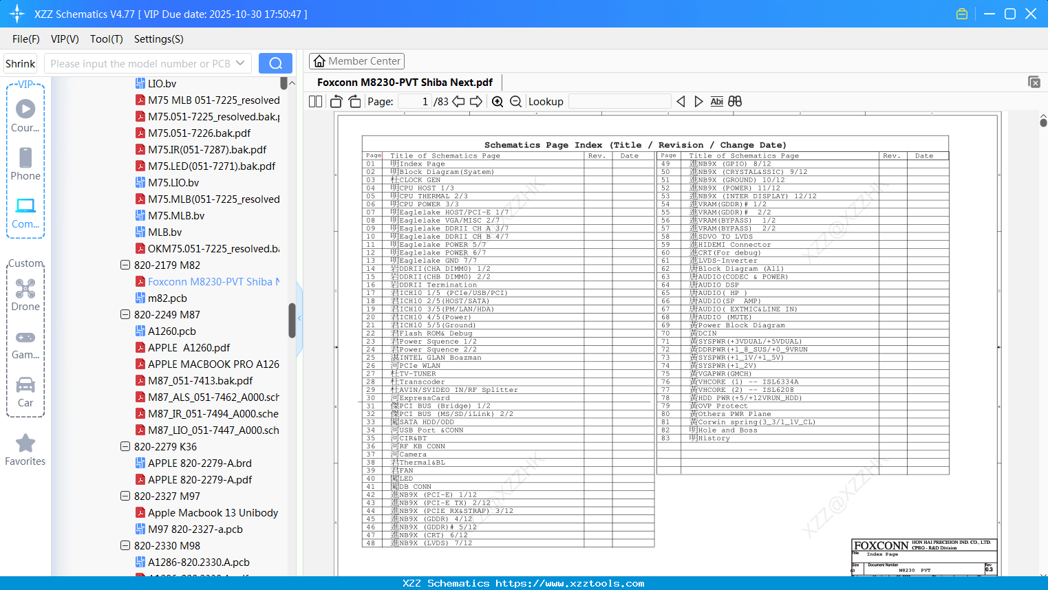 Laptop Apple Foxconn M8230-PVT Shiba Next - XZZ Schematics