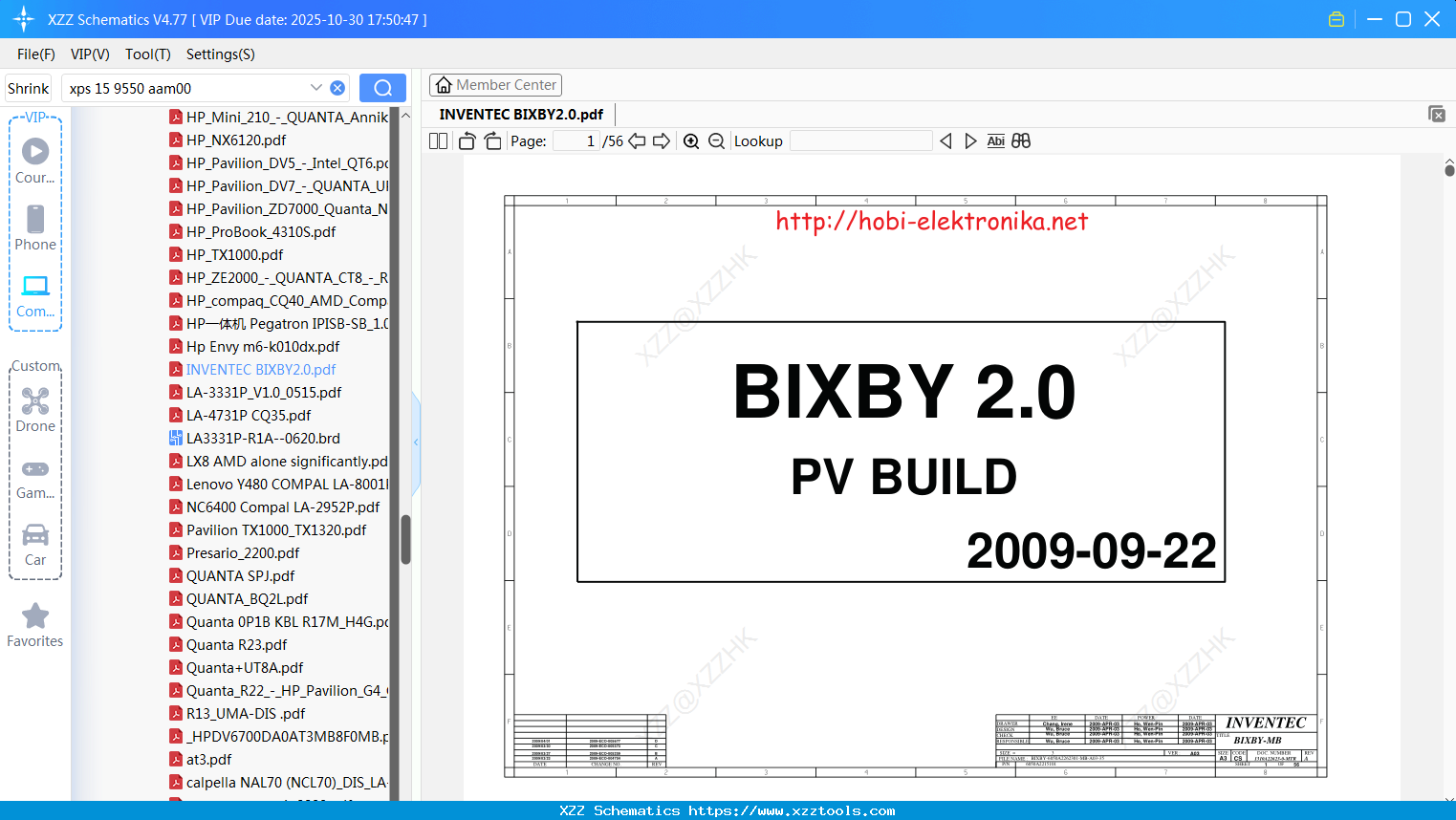 Laptop HP INVENTEC BIXBY2.0 - XZZ Schematics