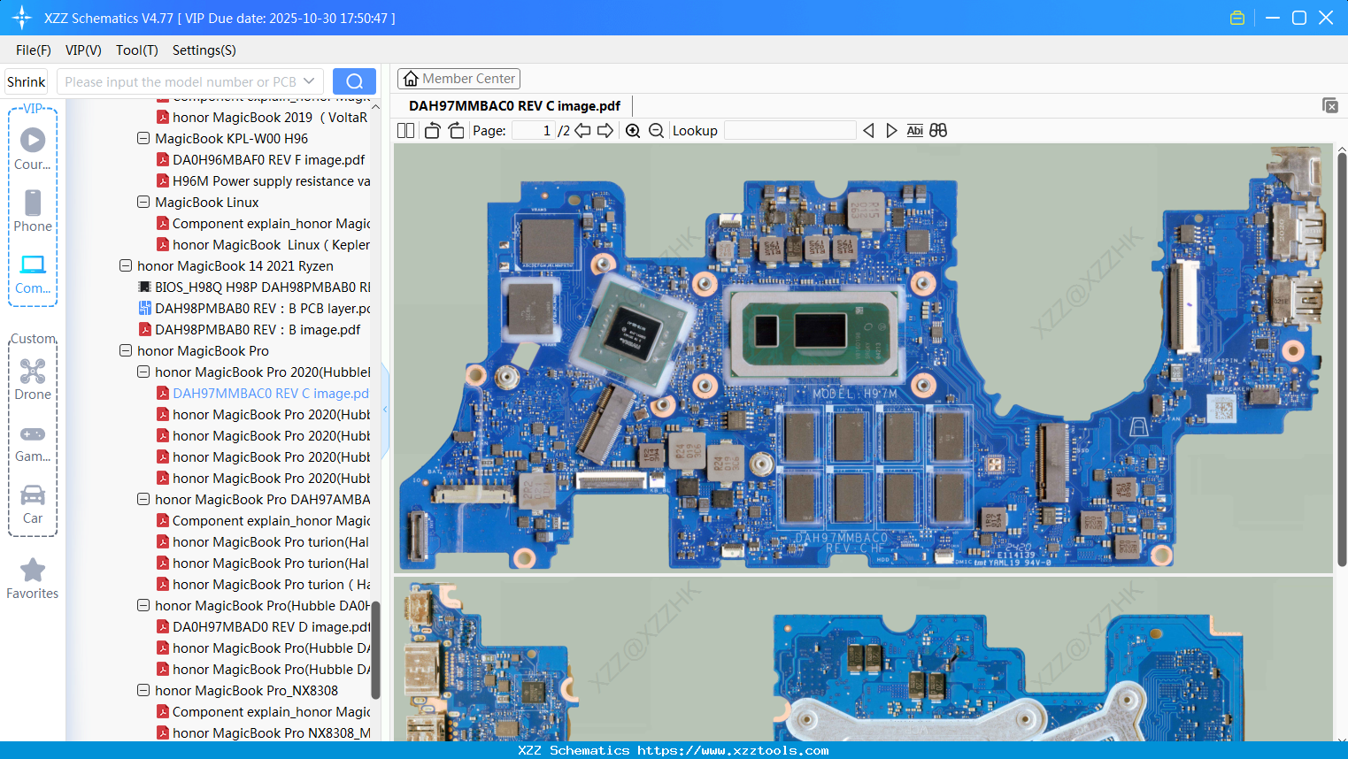 Laptop HUAWEI DAH97MMBAC0 REV C Image - XZZ Schematics