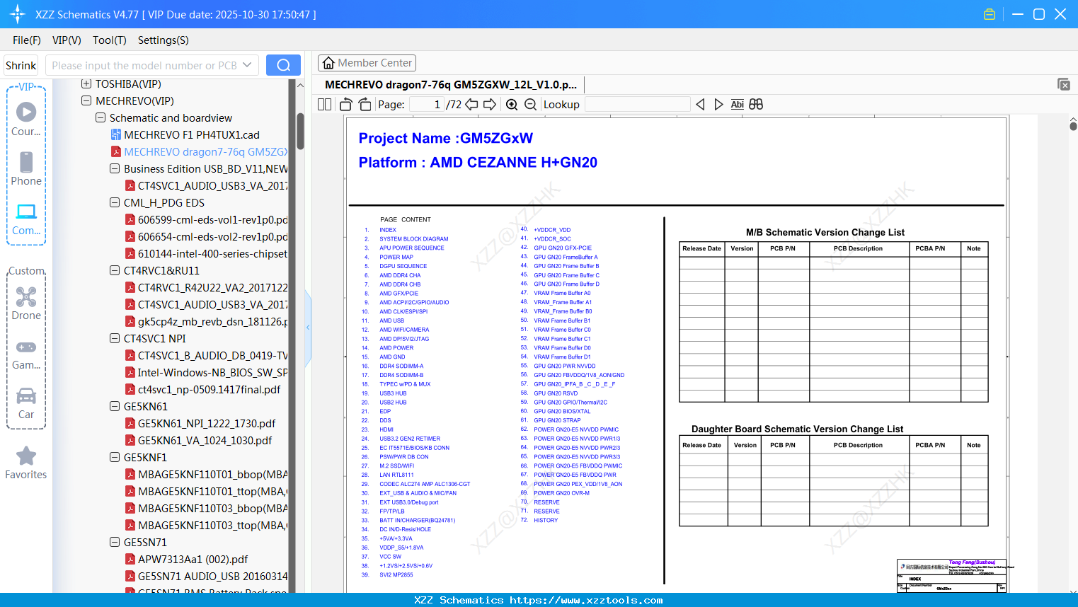 Laptop MECHREVO Dragon7-76q GM5ZGXW_12L_V1.0 - XZZ Schematics