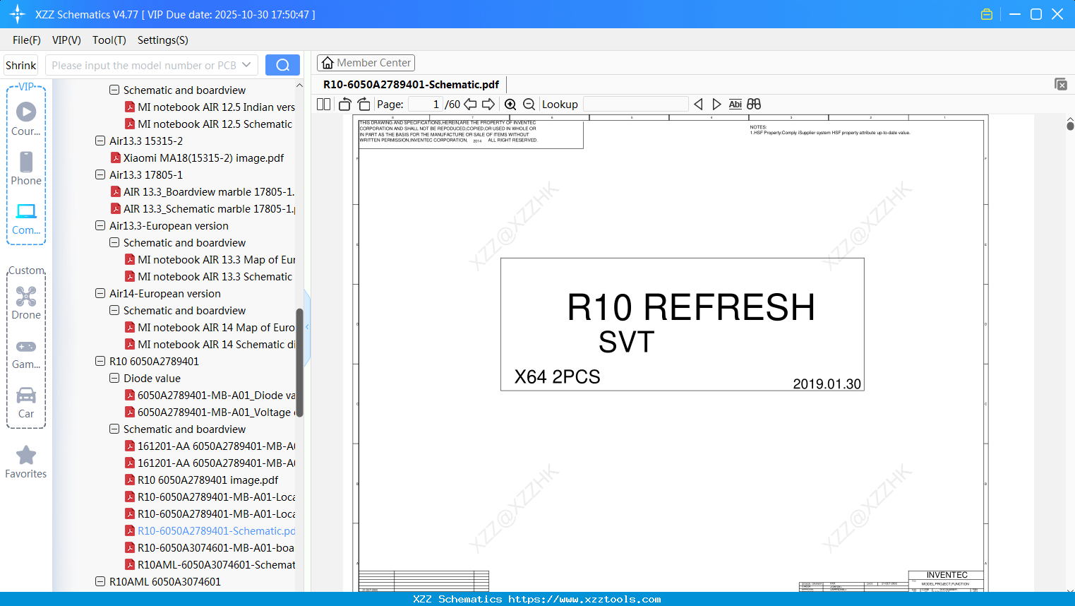 Laptop Xiaomi R10-6050A2789401-Schematic - XZZ Schematics