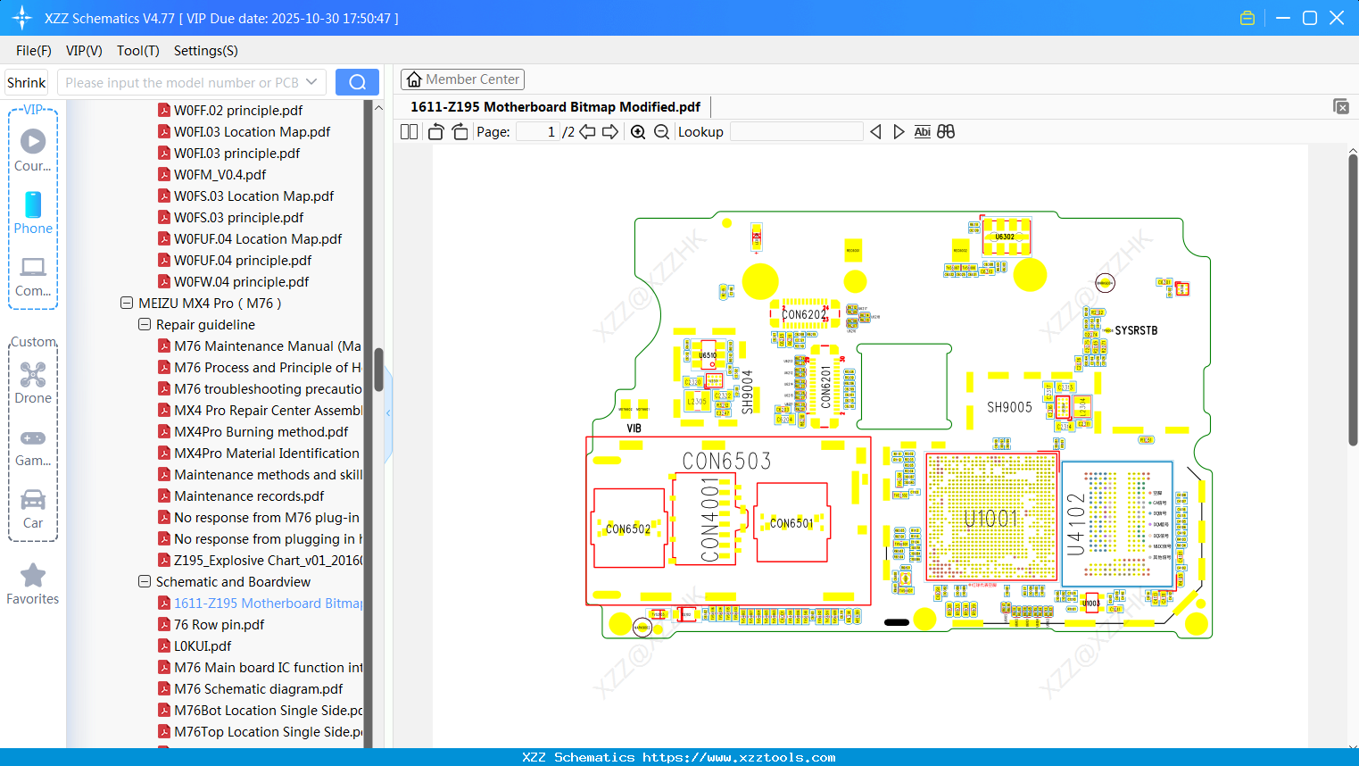 Meizu 1611-Z195 Motherboard Bitmap Modified - XZZ Schematics