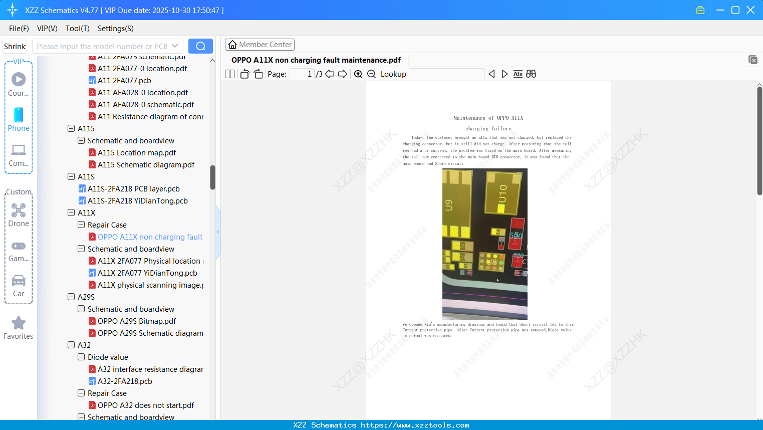 OPPO A11X Non Charging Fault Maintenance - XZZ Schematics