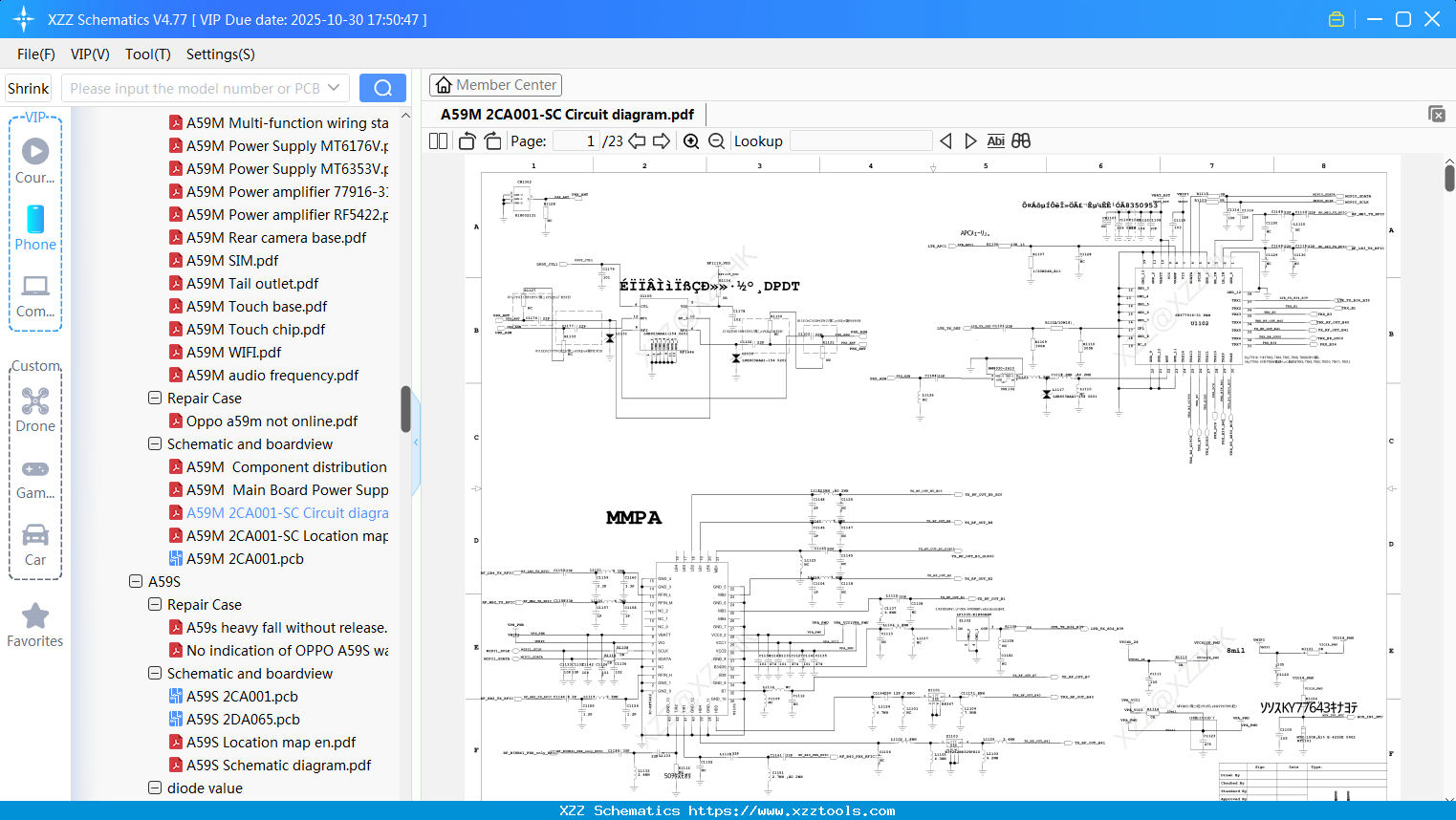 OPPO A59M 2CA001-SC Circuit Diagram - XZZ Schematics