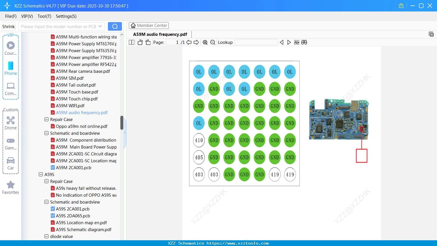 OPPO A59M Audio Frequency - XZZ Schematics