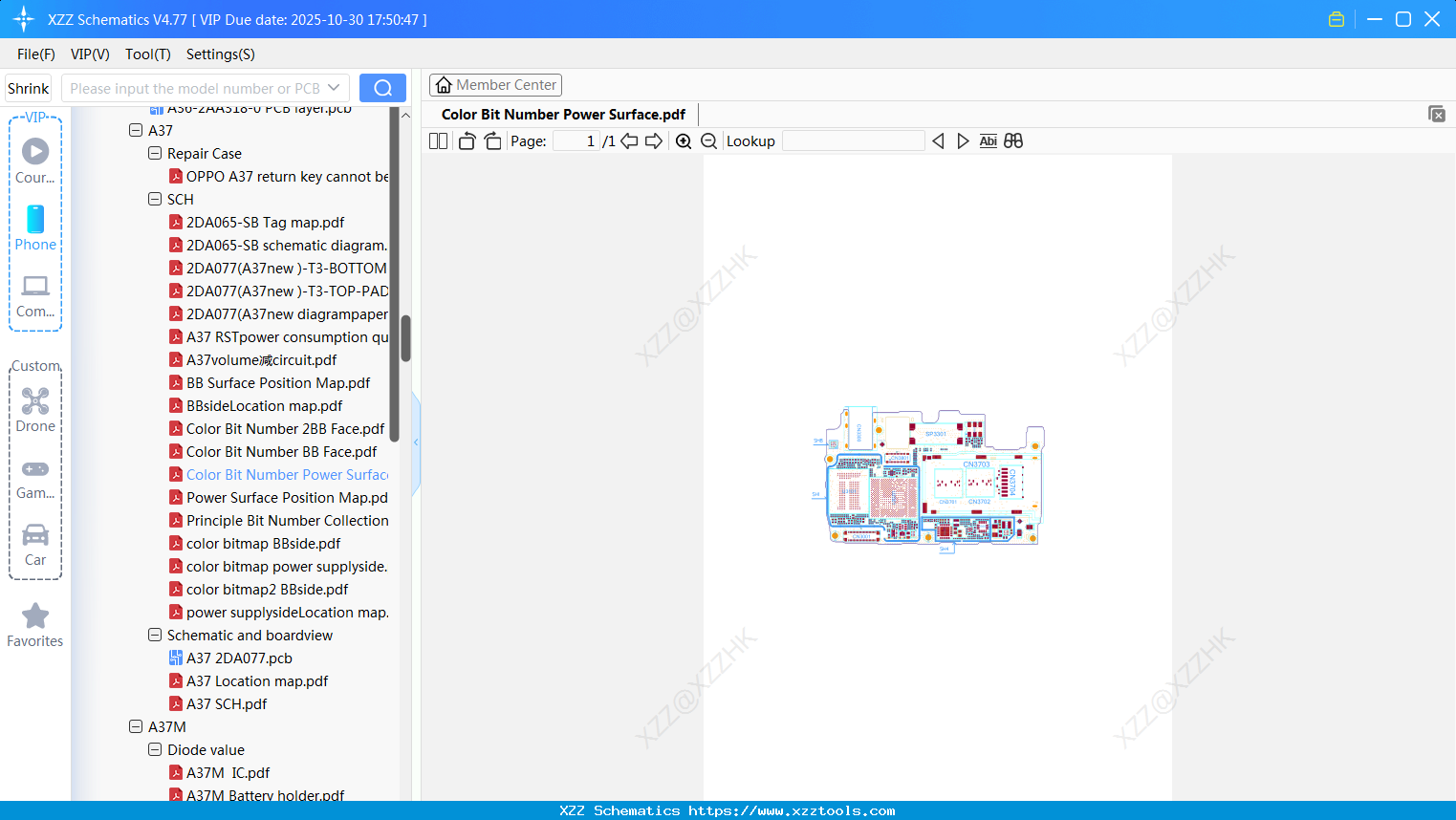 OPPO Color Bit Number Power Surface - XZZ Schematics