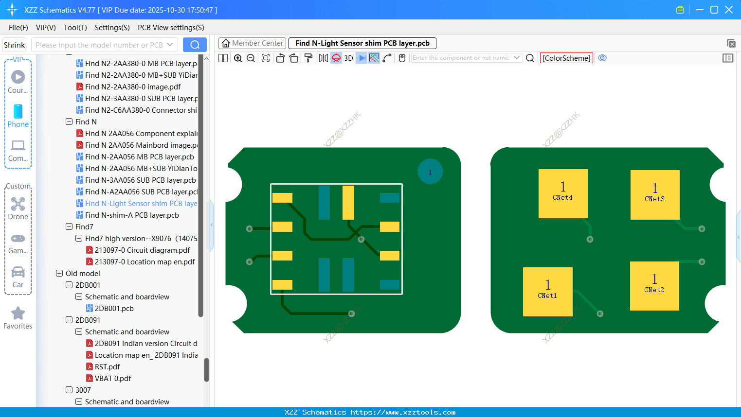 OPPO Find N-Light Sensor Shim PCB Layer - XZZ Schematics