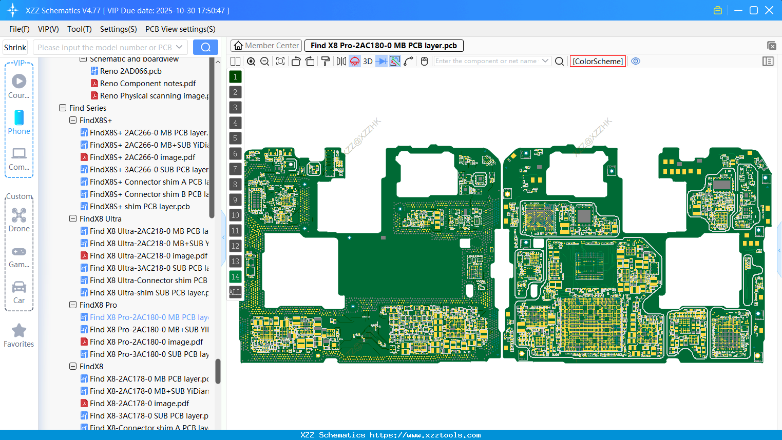OPPO Find X8 Pro-2AC180-0 MB PCB Layer - XZZ Schematics