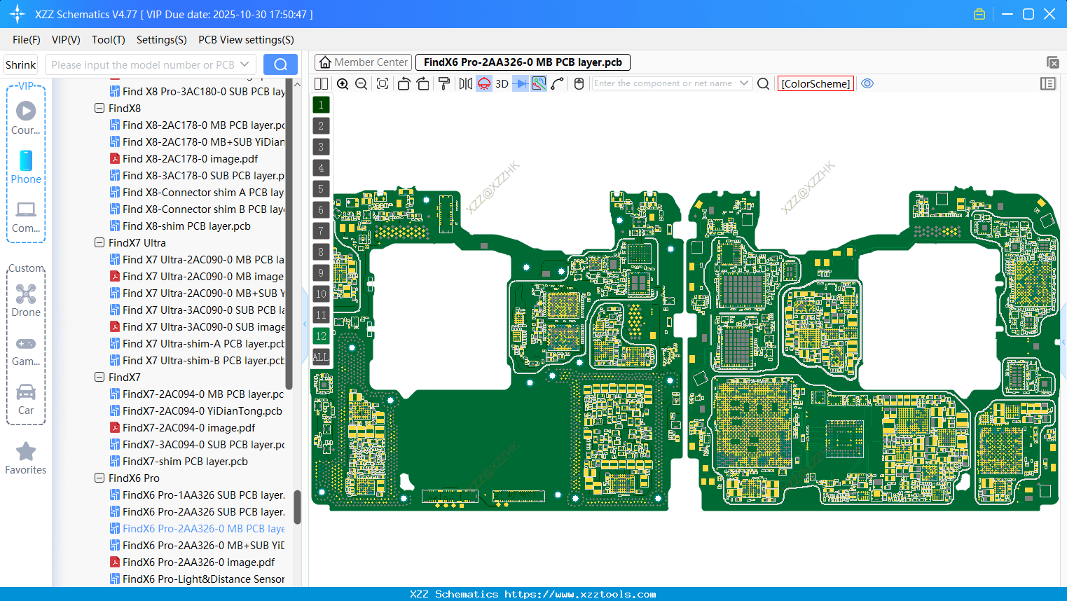 OPPO FindX6 Pro-2AA326-0 MB PCB Layer - XZZ Schematics