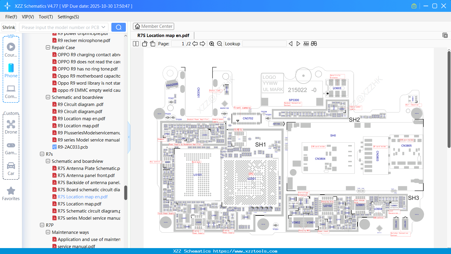 OPPO R7S Location Map En - XZZ Schematics
