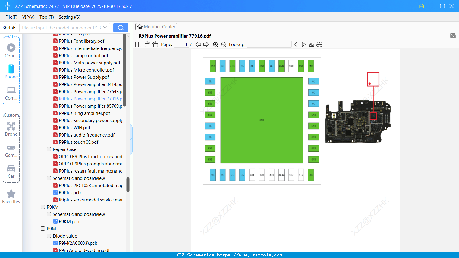 OPPO R9Plus Power Amplifier 77916 - XZZ Schematics