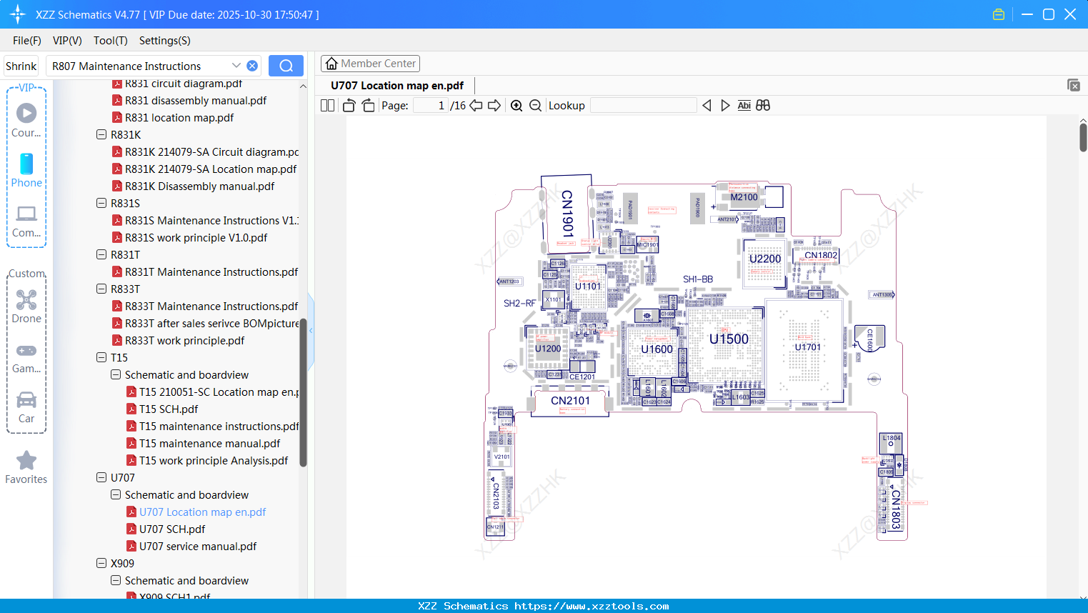 OPPO U707 Location Map En - XZZ Schematics