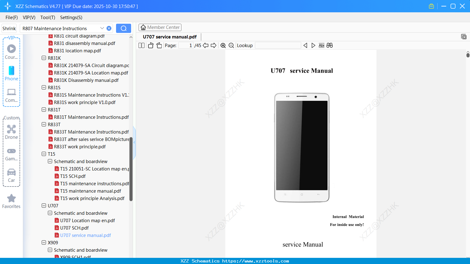 OPPO U707 Service Manual - XZZ Schematics