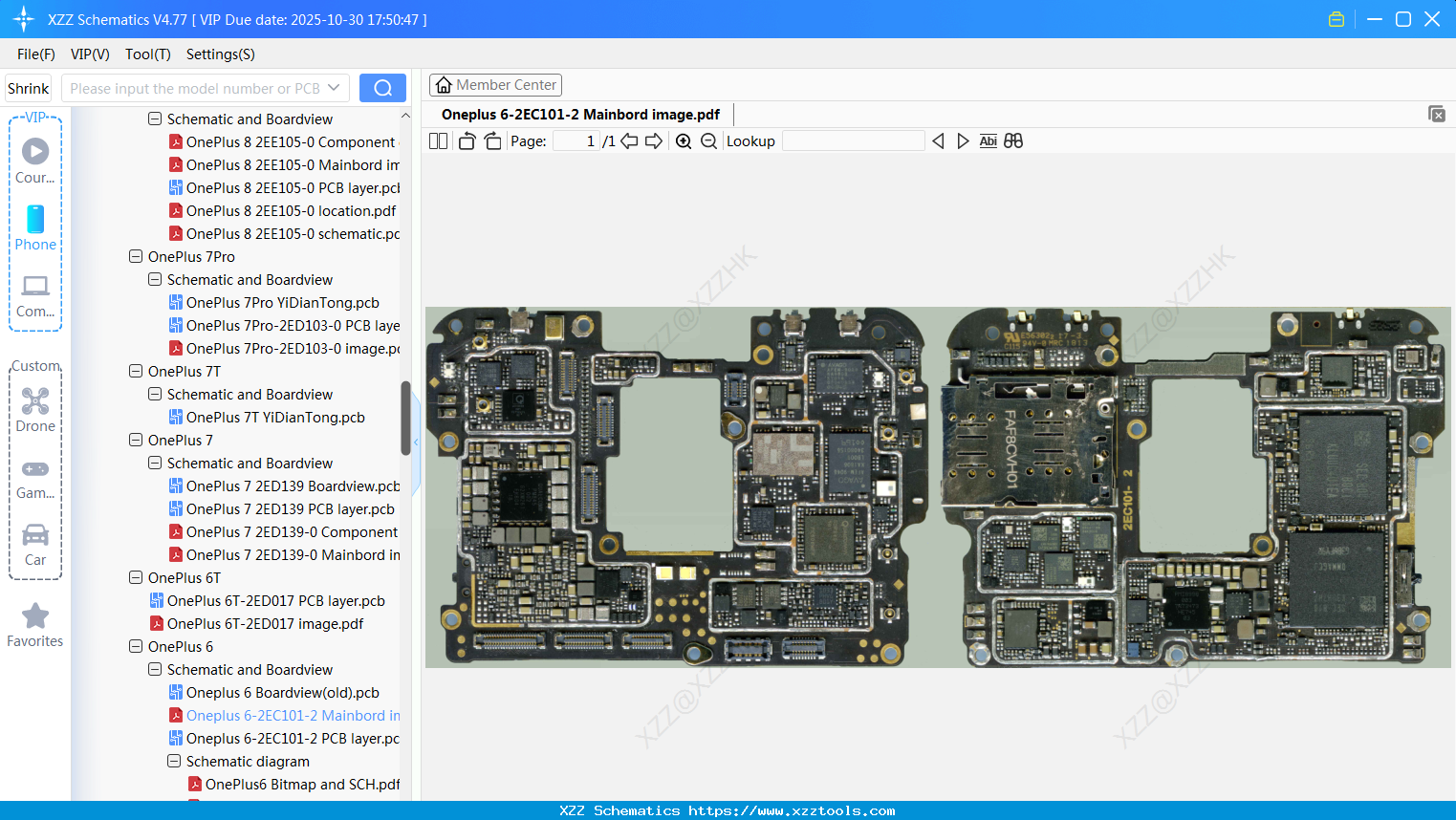 Oneplus 6-2EC101-2 Mainbord Image - XZZ Schematics