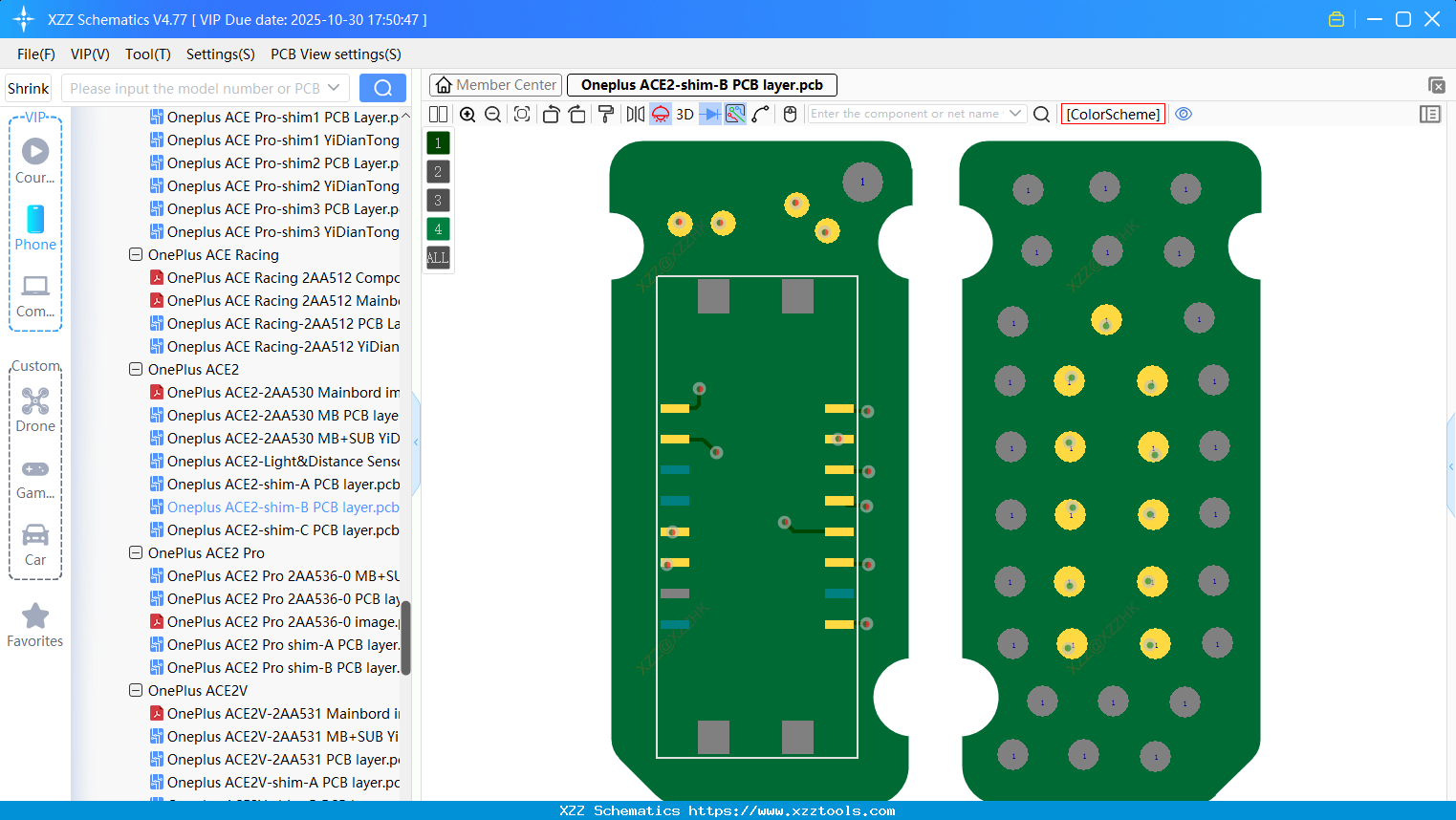 Oneplus ACE2-shim-B PCB Layer - XZZ Schematics