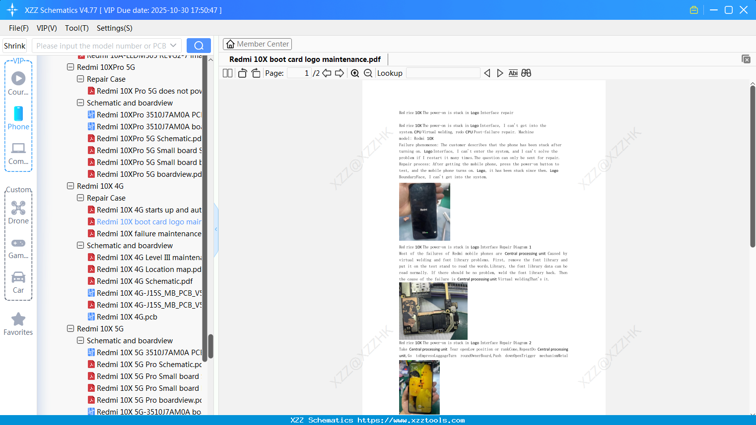 Xiaomi Redmi 10X Boot Card Logo Maintenance - XZZ Schematics