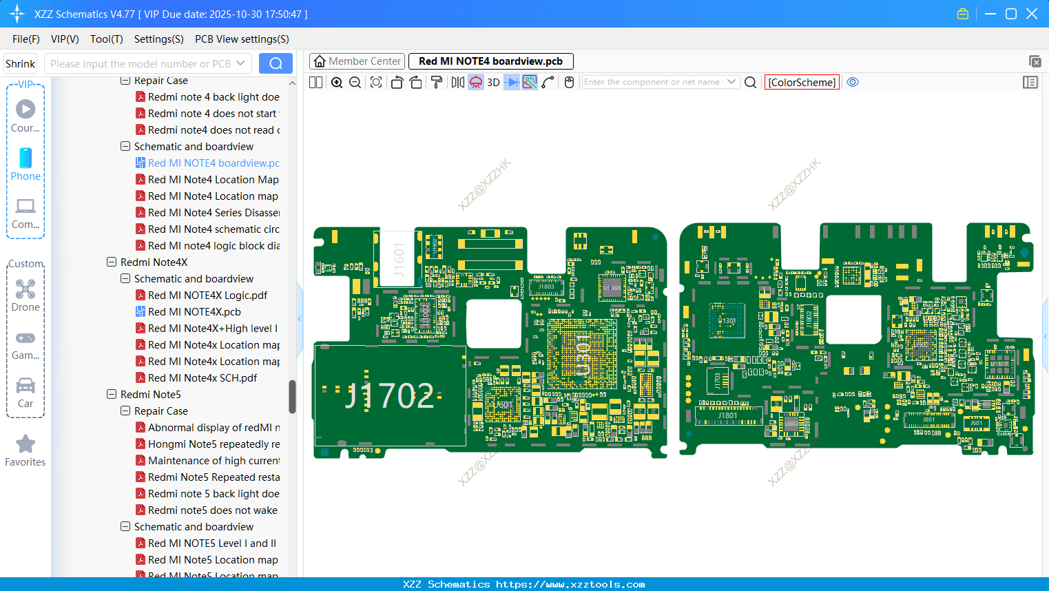 Xiaomi Redmi NOTE4 Boardview - XZZ Schematics