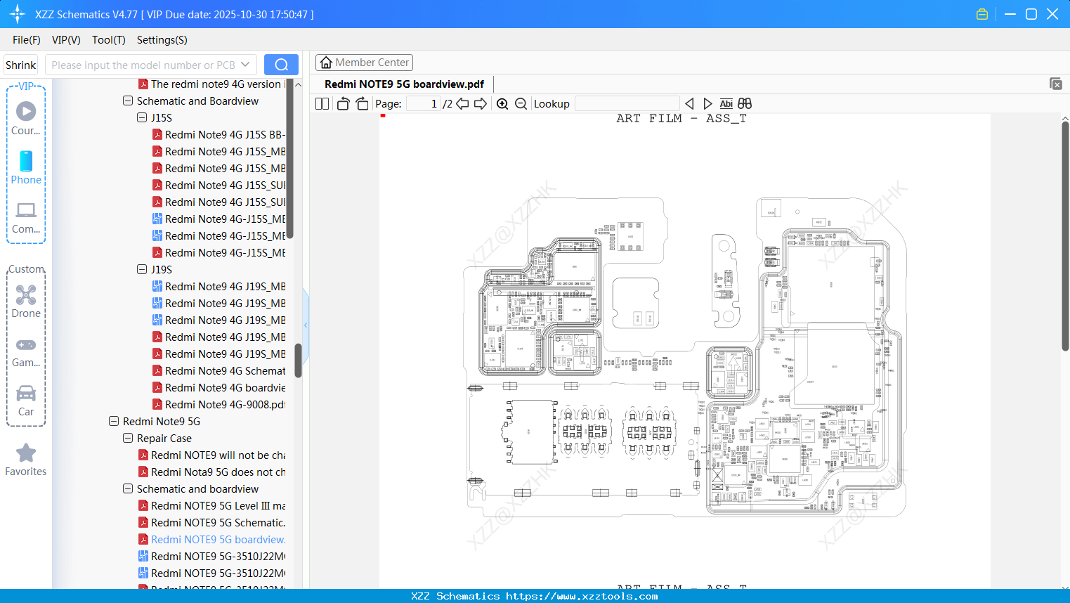 Xiaomi Redmi NOTE9 5G Boardview - XZZ Schematics