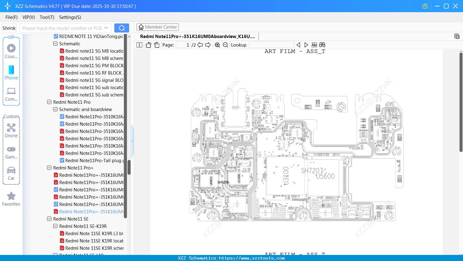 Xiaomi Redmi Note11Pro+-351K16UM0Aboardview_K16U - XZZ Schematics