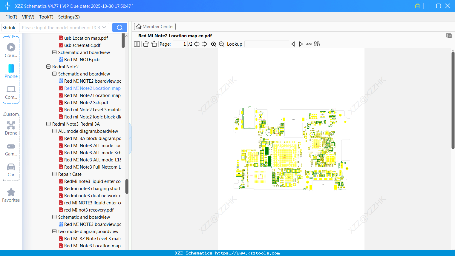 Xiaomi Redmi Note2 Location Map En - XZZ Schematics