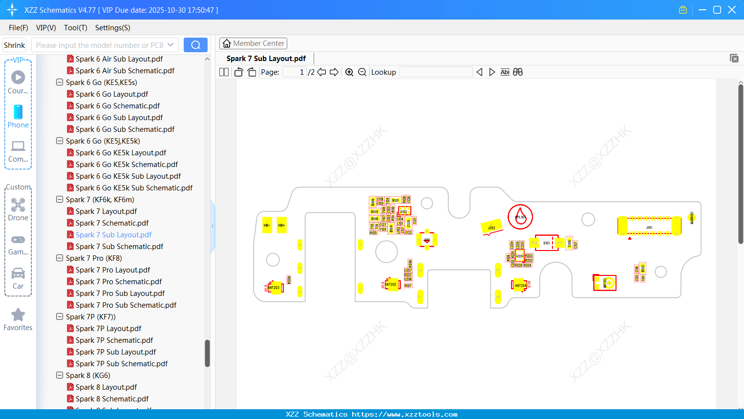 Tecno Spark 7 Sub Layout - XZZ Schematics