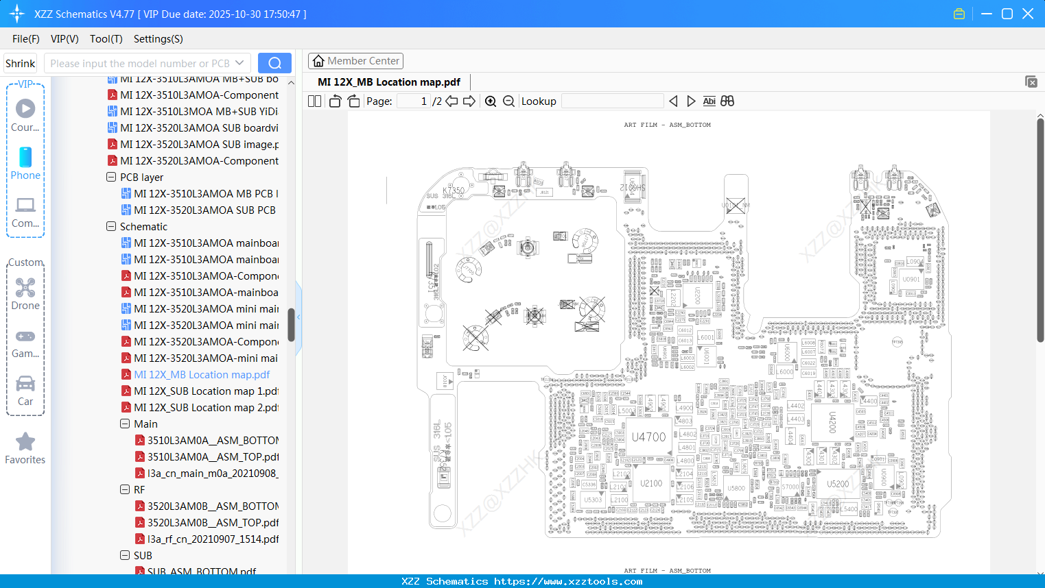 Xiaomi MI 12X_MB Location Map - XZZ Schematics