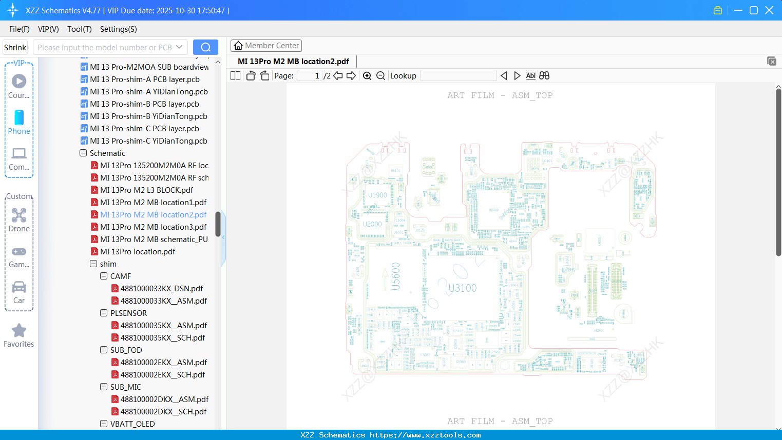 Xiaomi MI 13Pro M2 MB Location2 - XZZ Schematics