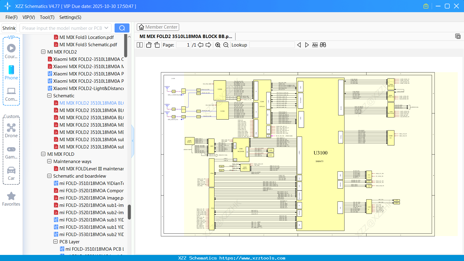 Xiaomi MI MIX FOLD2 3510L18M0A BLOCK BB - XZZ Schematics