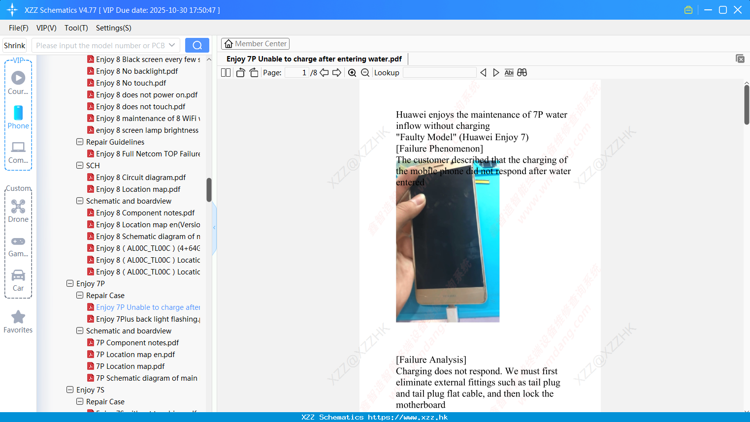 Huawei Enjoy 7P Unable To Charge After Entering Water - XZZ Schematics