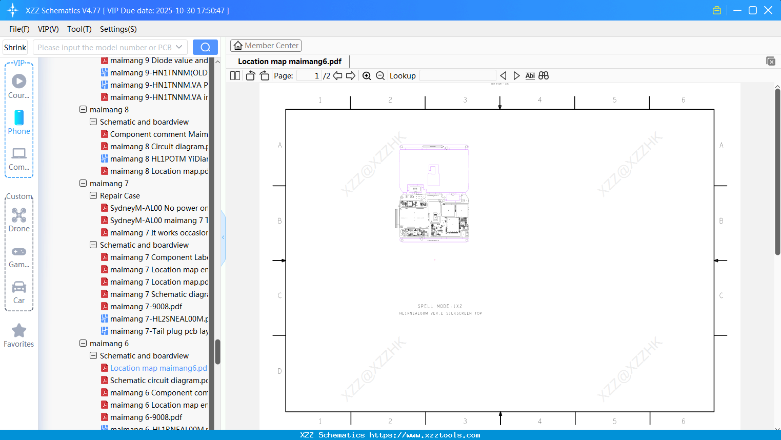 Huawei Location Map Maimang6 - XZZ Schematics