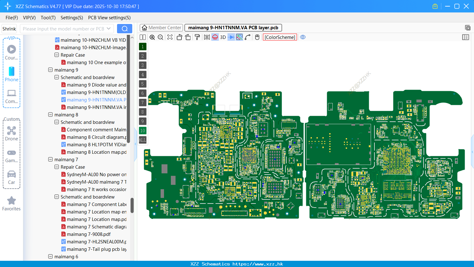 Huawei Maimang 9-HN1TNNM.VA PCB Layer - XZZ Schematics