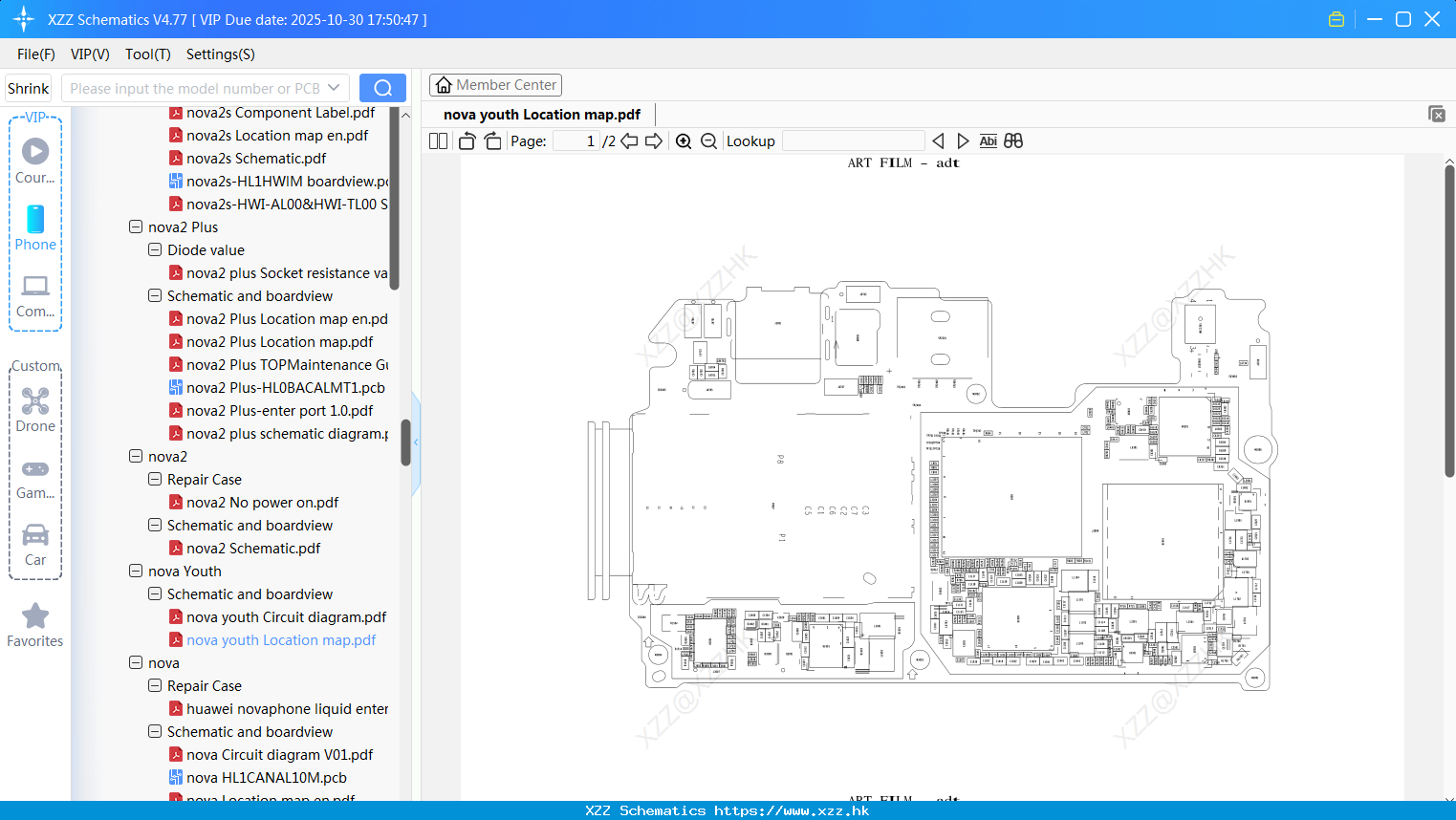 Huawei Nova Youth Location Map - XZZ Schematics