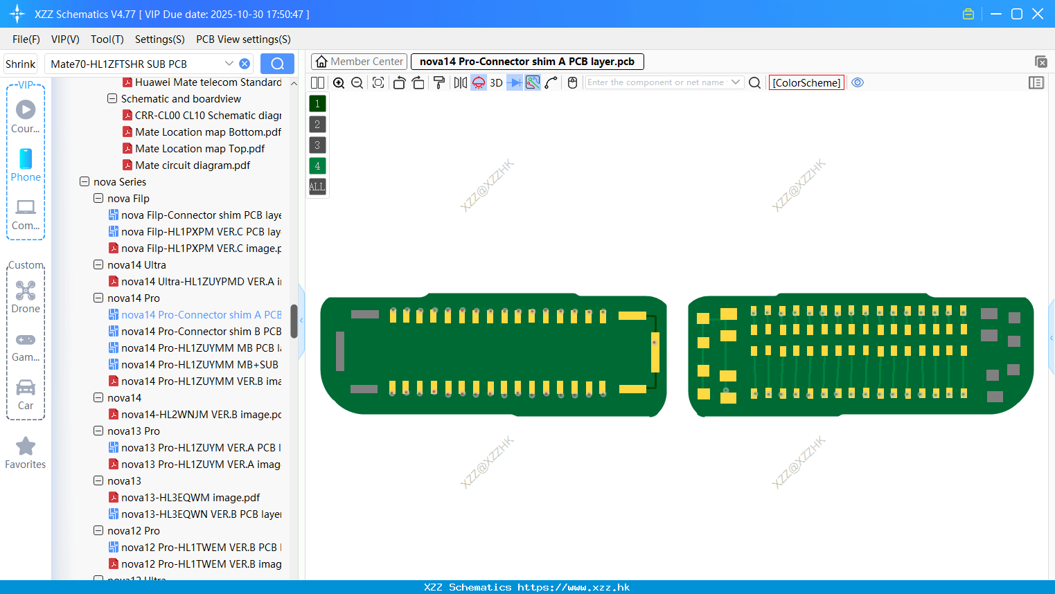 Huawei Nova14 Pro-Connector Shim A PCB Layer - XZZ Schematics