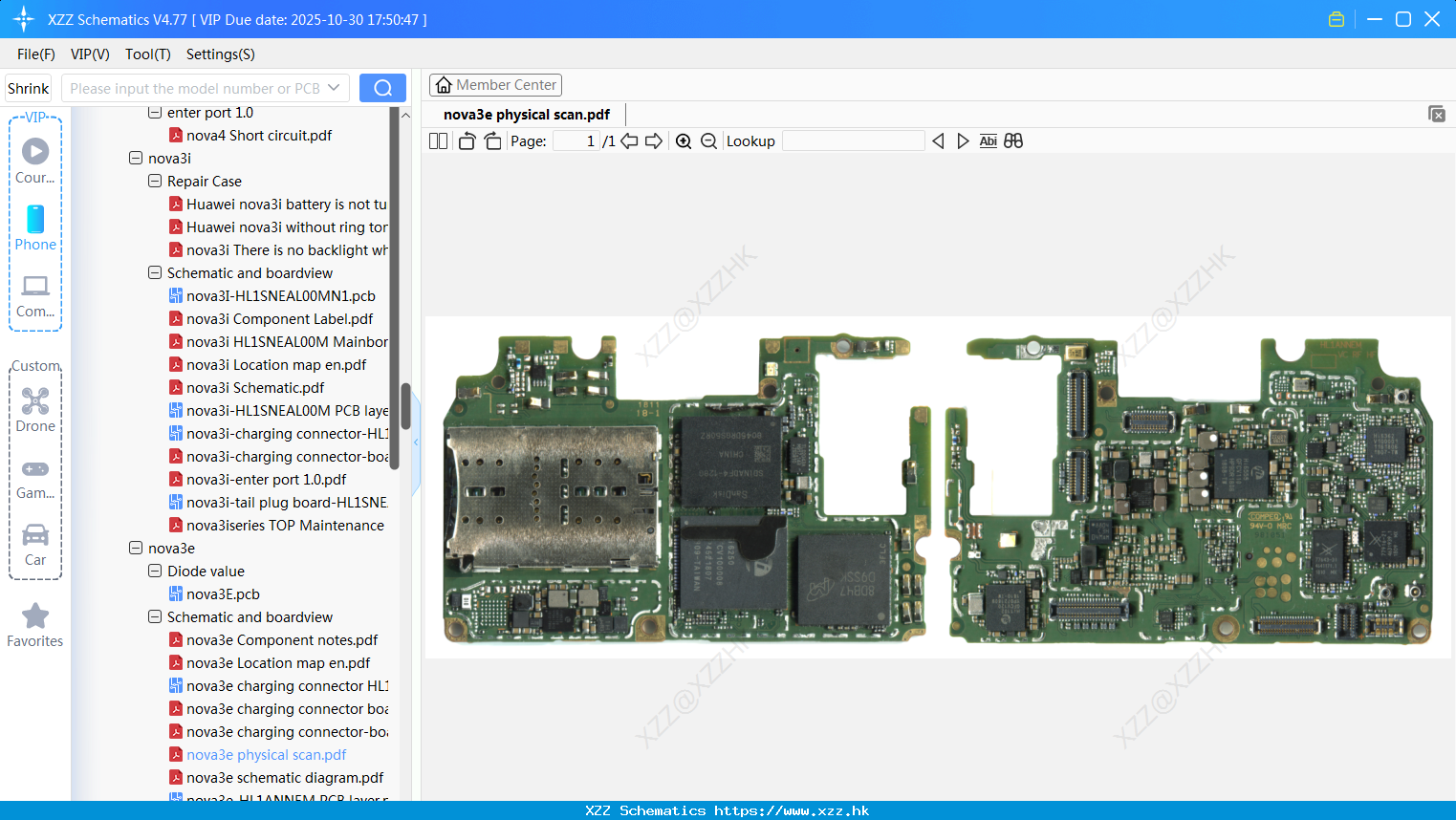 Huawei Nova3e Physical Scan - XZZ Schematics