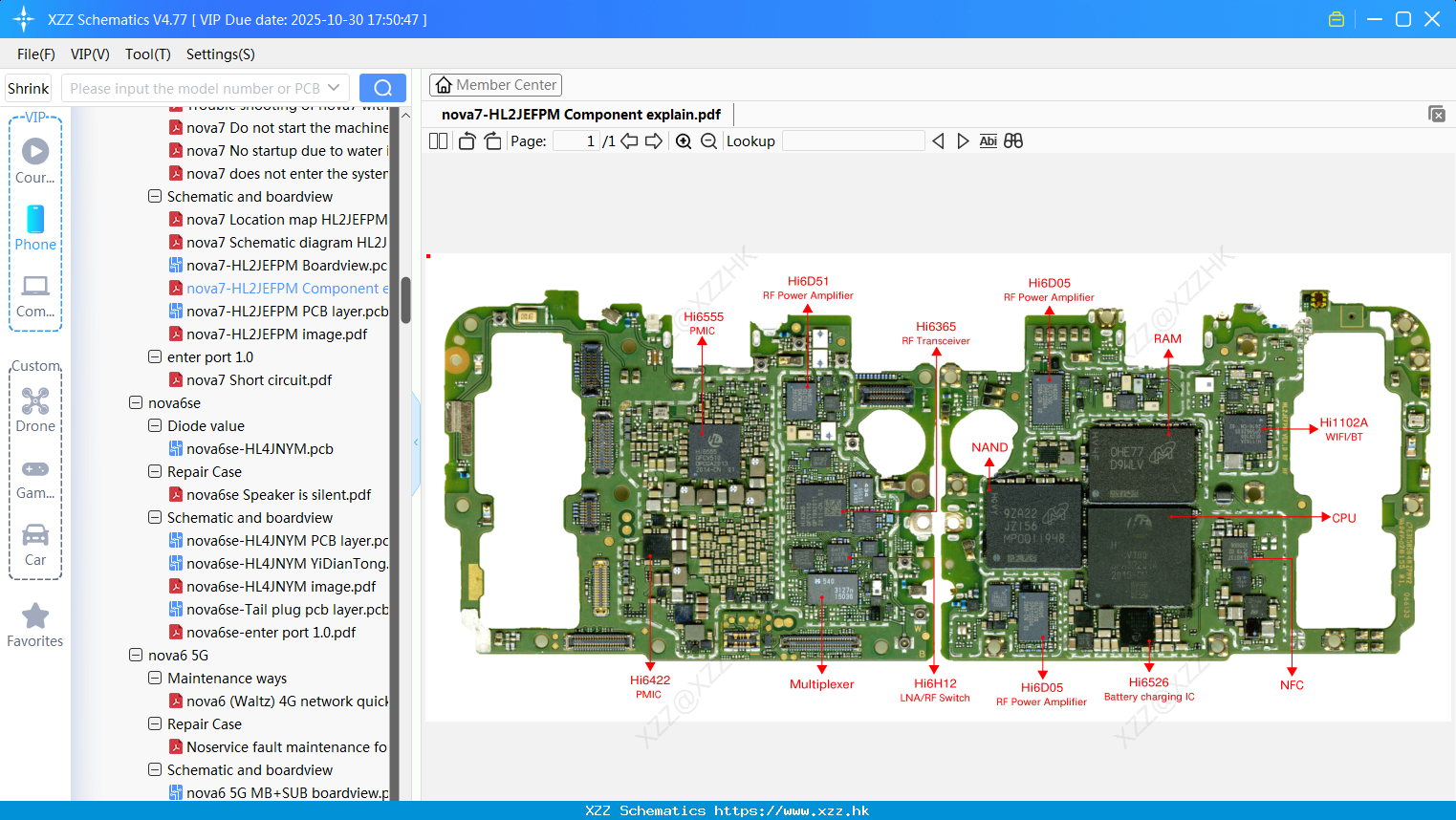 Huawei Nova7-HL2JEFPM Component Explain - XZZ Schematics