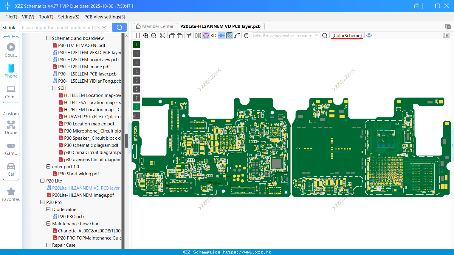 Huawei P20Lite-HL2ANNEM VD PCB Layer - XZZ Schematics