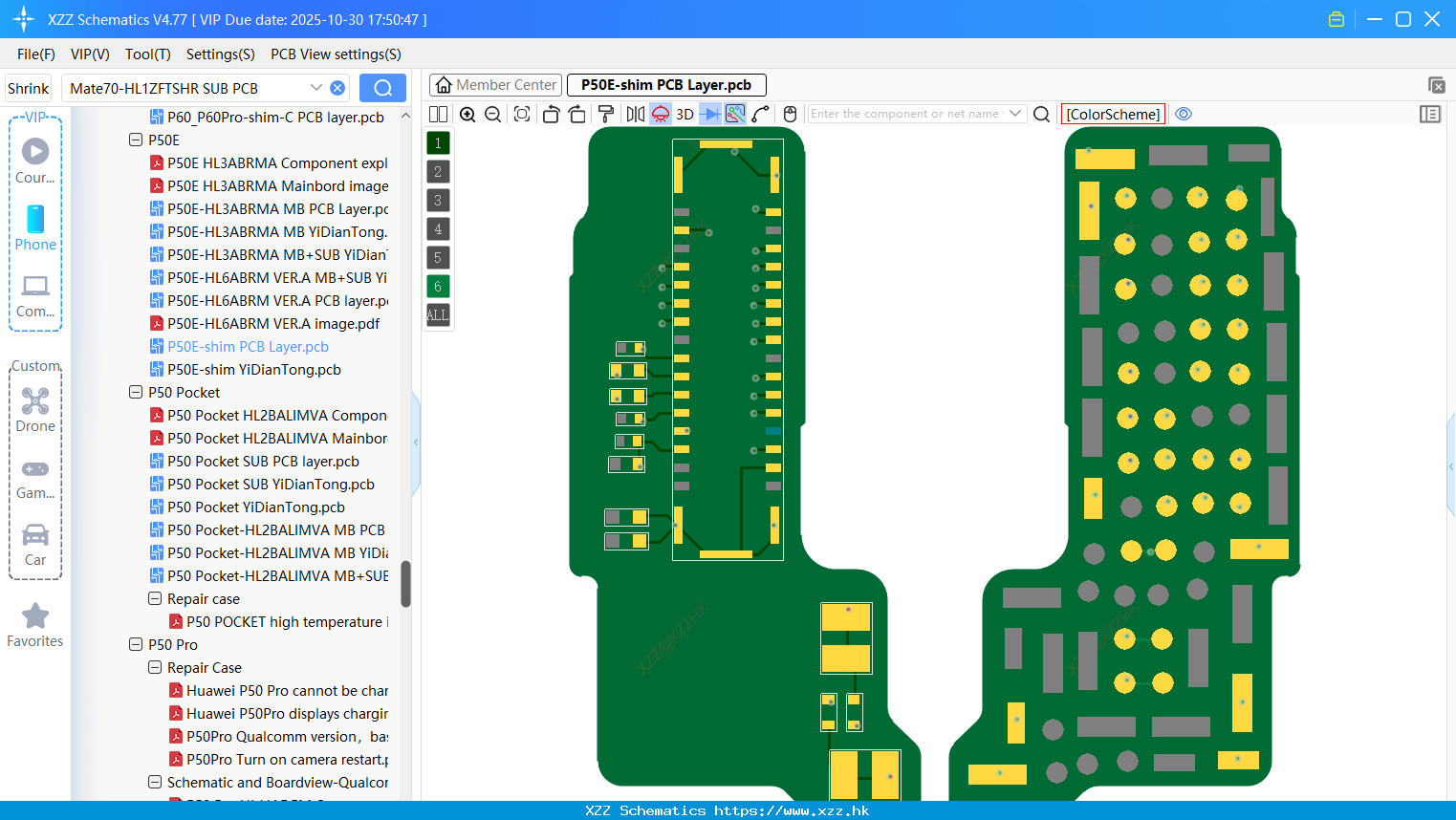 Huawei P50E-shim PCB Layer - XZZ Schematics