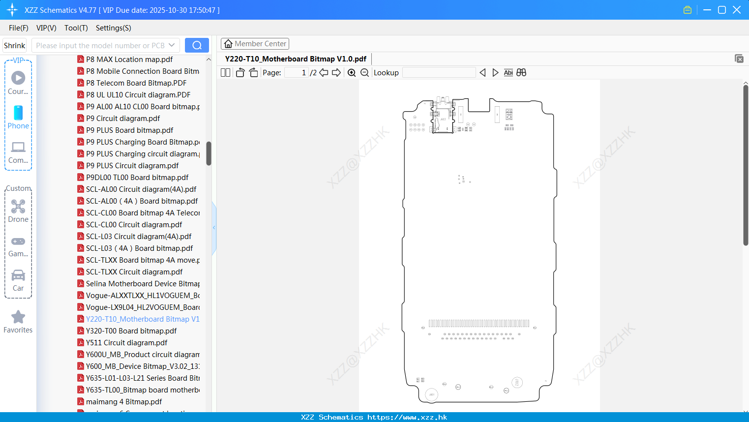 Huawei Y220-T10_Motherboard Bitmap V1.0 - XZZ Schematics