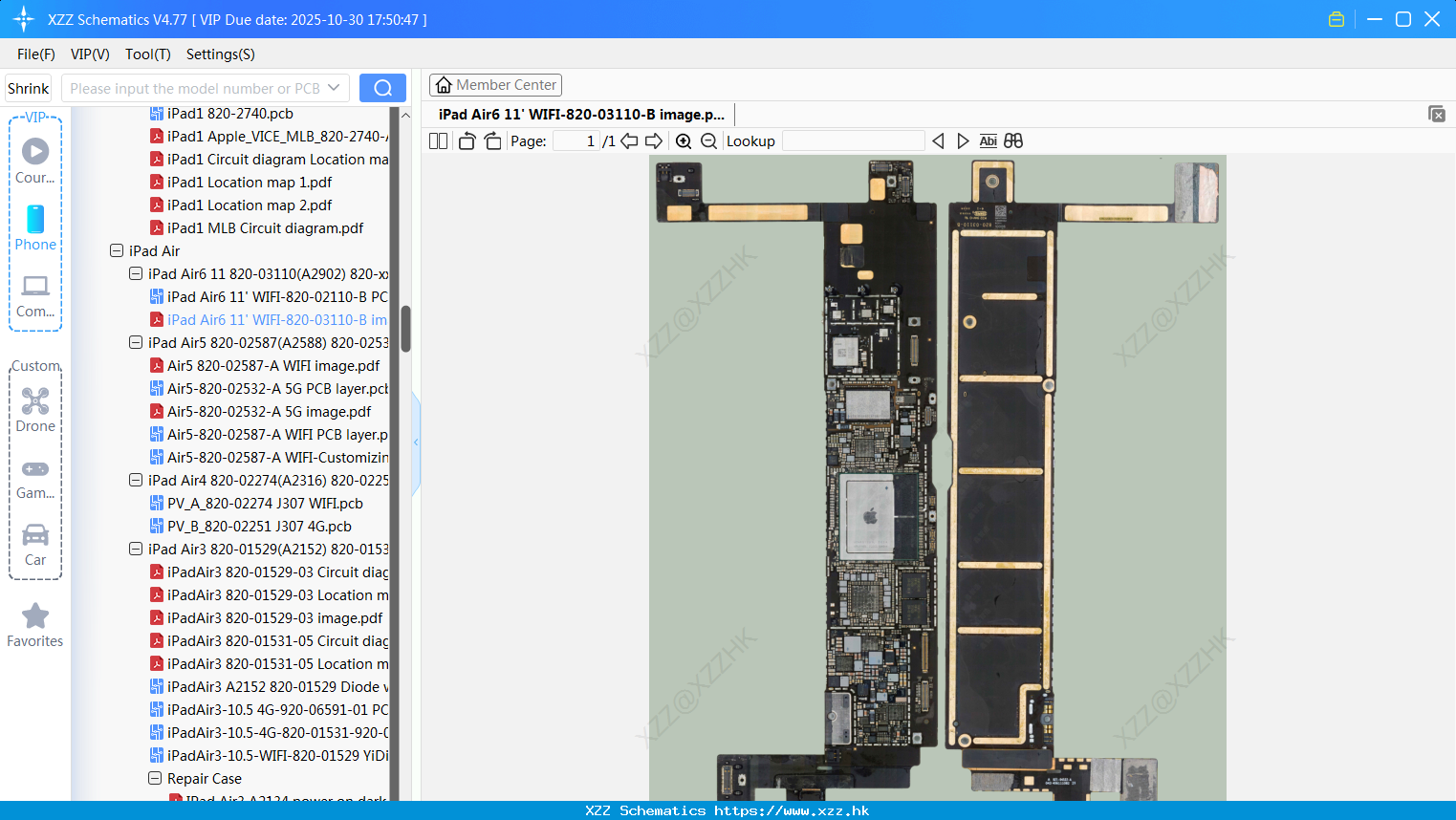 IPad Air6 11' WIFI-820-03110-B Image - XZZ Schematics