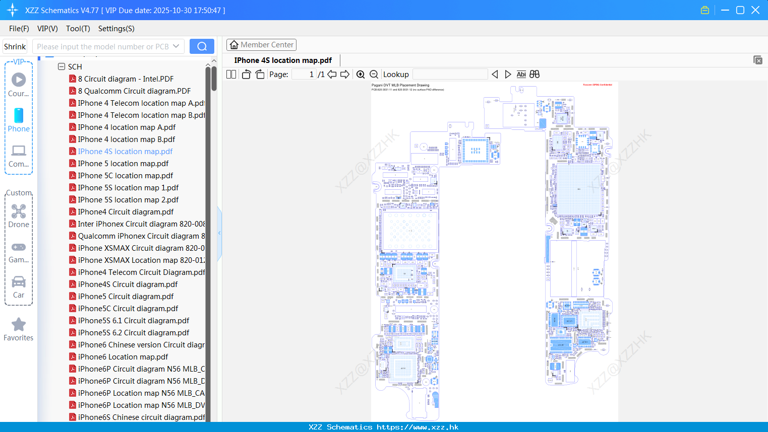 IPhone 4S Location Map - XZZ Schematics