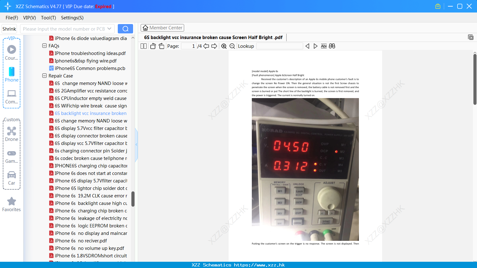 IPhone 6S Backlight Vcc Insurance Broken Cause Screen Half Bright - XZZ ...
