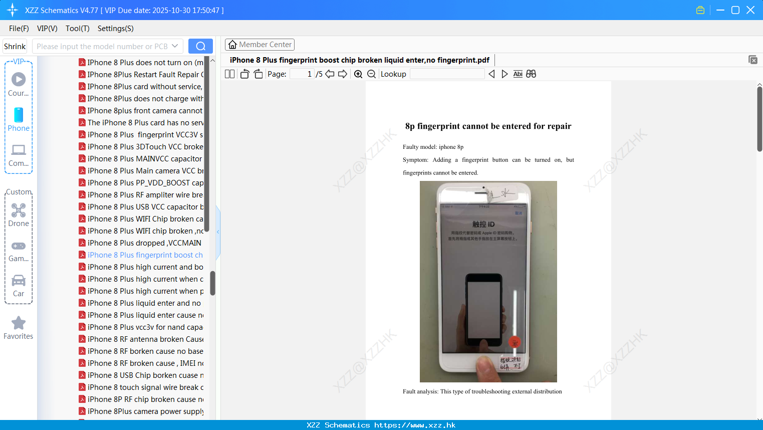 IPhone 8 Plus Fingerprint Boost Chip Broken Liquid Enter,no Fingerprint ...