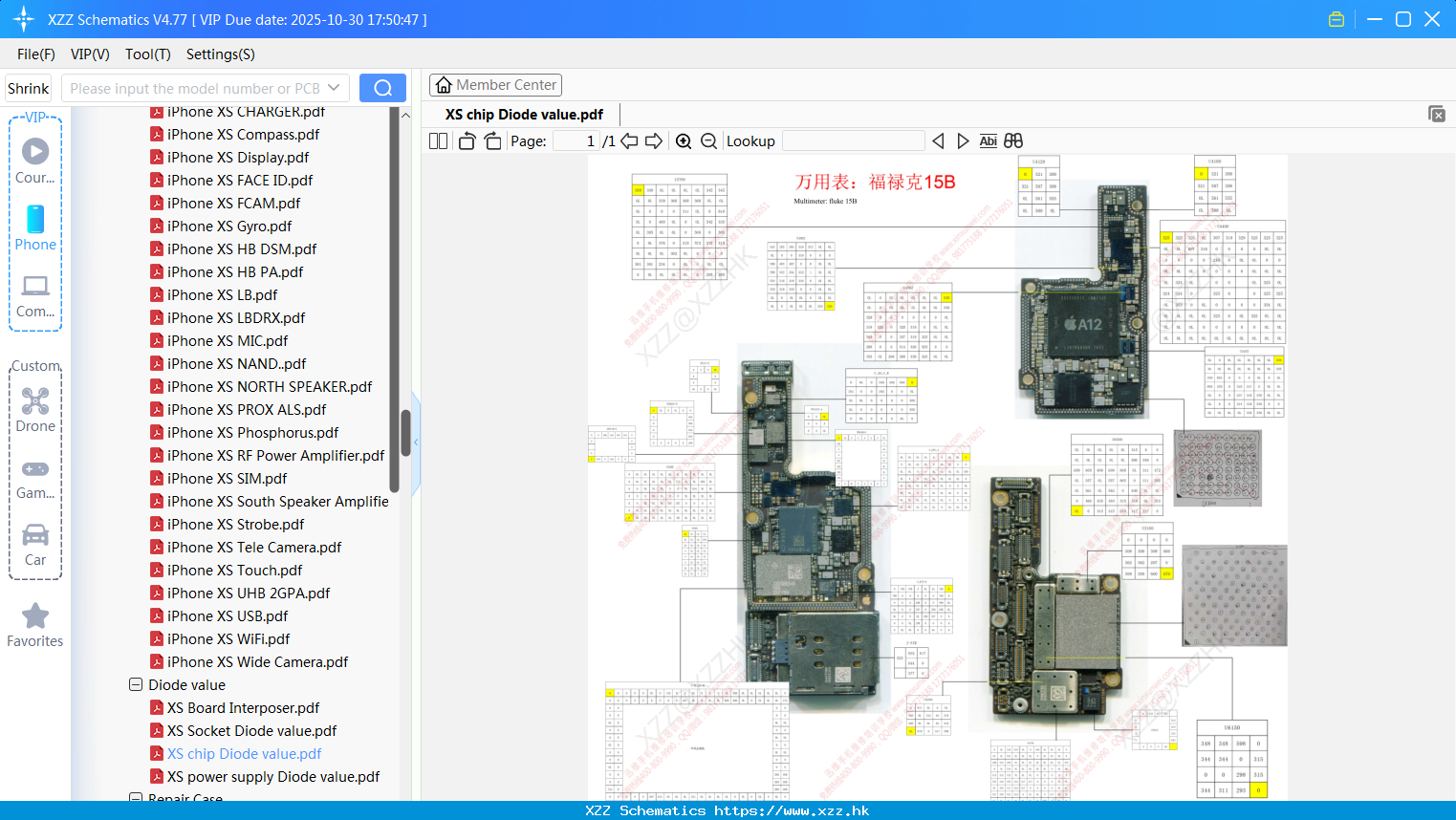 IPhone XS Chip Diode Value - XZZ Schematics
