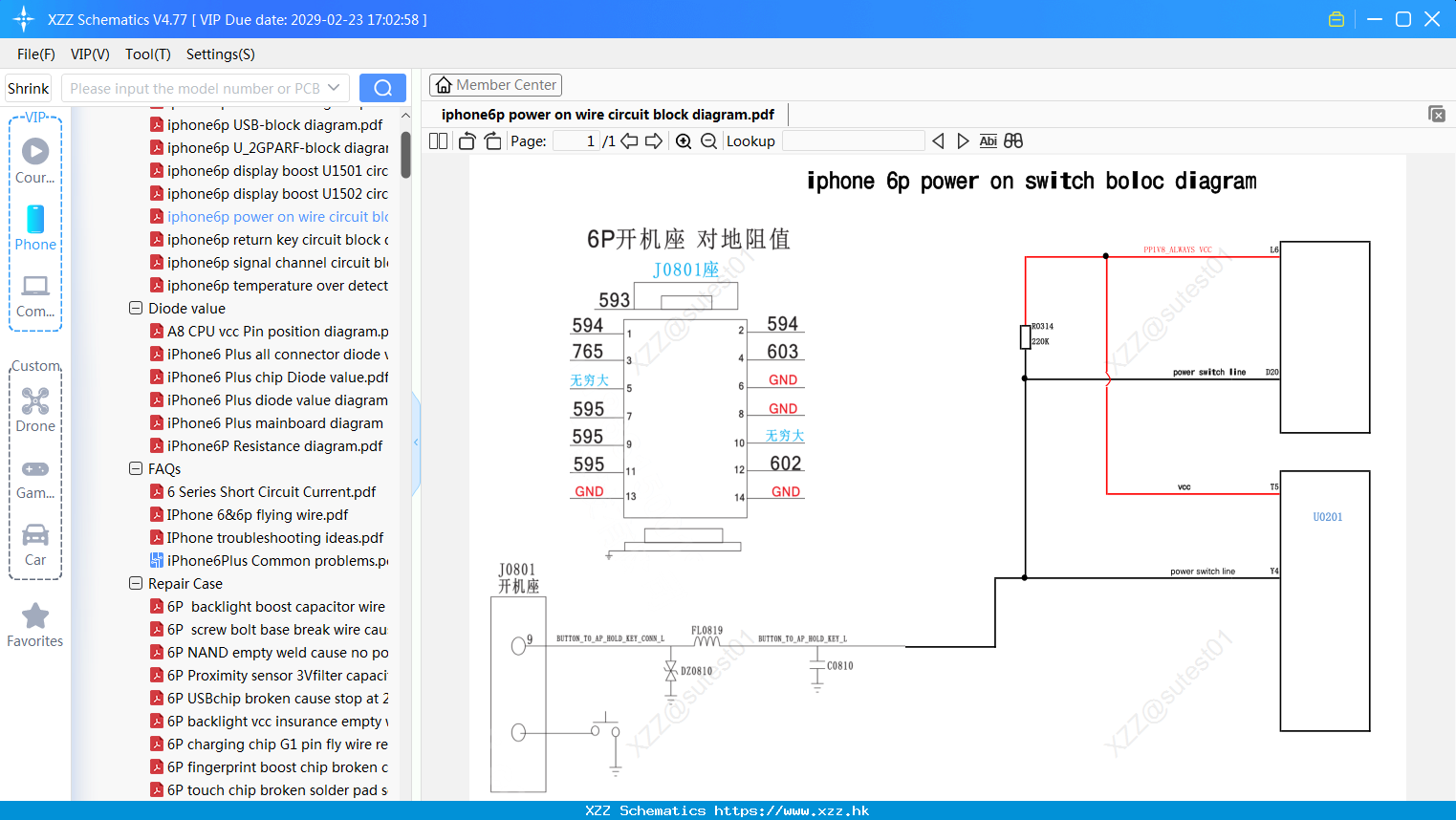 IPhone6p Power On Wire Circuit Block Diagram - XZZ Schematics